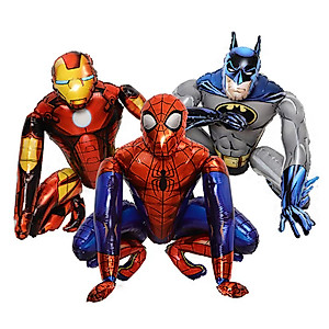 3PCS, Superhero Foil Balloon, Medium Size for Kid, Toddler Birthday Decoration, Party Supplies, Iron Spidey, Large Super Hero Balloons
