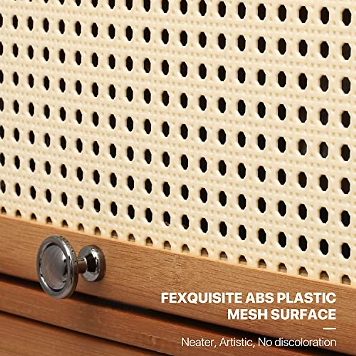 MoNiBloom Rattan Shoe Cabinet with 3 Drawers Rattan Pattern Free Standing Shoe, Shelf Storage Rack with Flip Doors & Drawer for 28-32 Pairs for Living Room, Entryway and Hallway, Brown