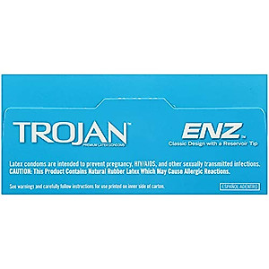 TROJAN ENZ Lubricated Condoms, Latex Condoms For Contraception and STI Protection, America’s Number One Condom, 36 Count Value Pack