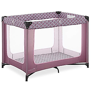 Dream On Me Zoom Portable Playard in Pink, Lightweight, Packable and Easy Setup Baby Playard, Breathable Mesh Sides and Soft Fabric - Comes with a Removable Padded Mat