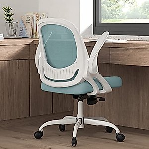 Home Office Chair Work Desk Chair Comfort Ergonomic Swivel Computer Chair, Breathable Mesh Desk Chair, Lumbar Support Task Chair with Wheels and Flip-up Arms and Adjustable Height