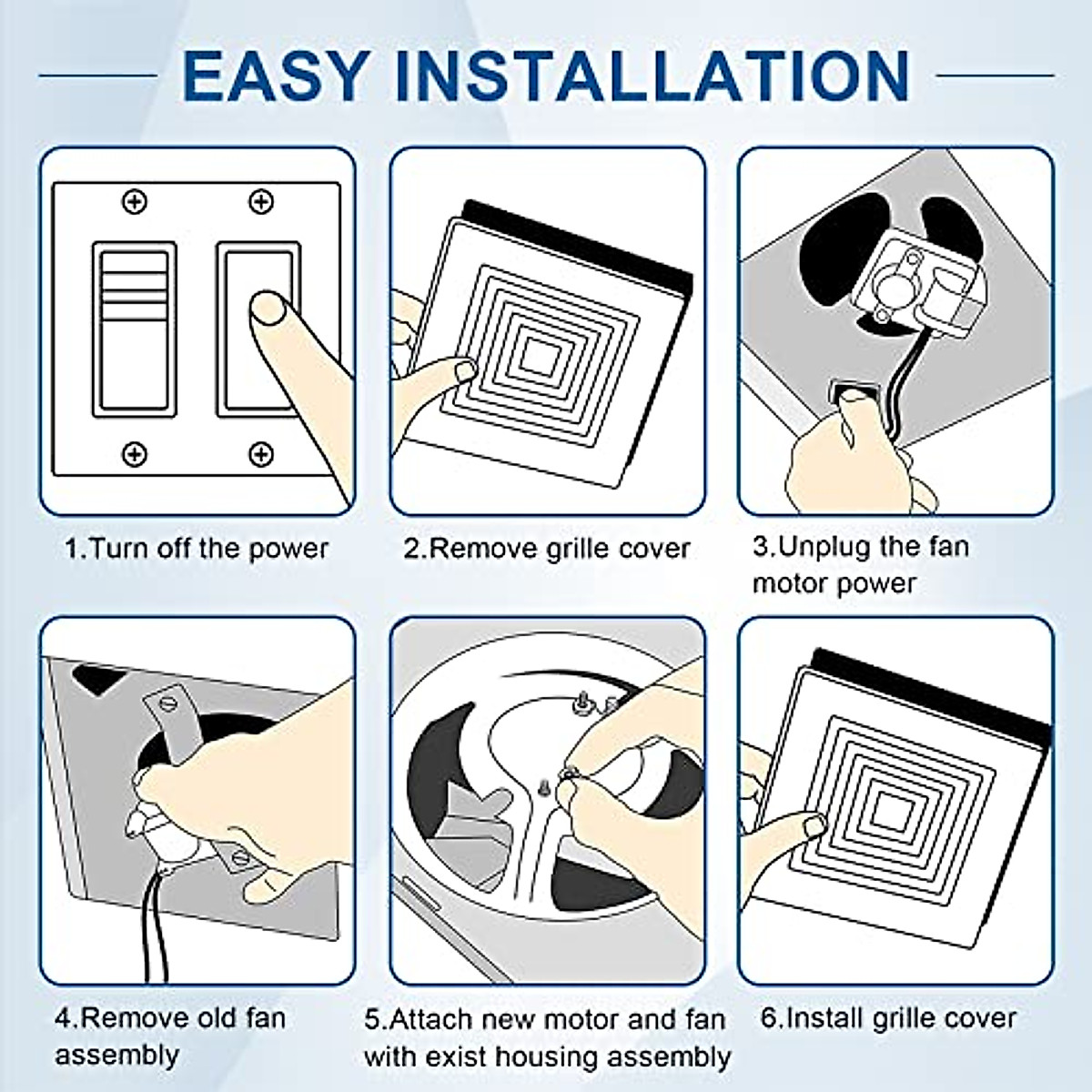 S97009796 Fan Blower Assembly Replacement- for Broan Bathroom Exhaust Fan & Bulb Heaters Fits Models 97009796, S97009758, S97009796B,62-E、G、J、K、L、M and 164-E、G、J、K、L、M