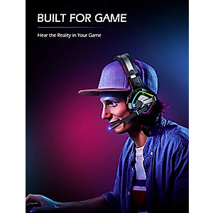 ZIUMIER Gaming Headset PS4 Headset, Xbox One Headset with Noise Canceling Mic and RGB Light, PC Headset with Stereo Surround Sound, Over-Ear Headphones for PC, PS4, PS5, Xbox One, Laptop