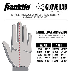 Franklin Sports MLB Powerstrap Batting Gloves, Pearl/White - Adult Medium