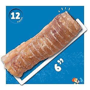 Jack&Pup 6 Inch Trachea Dog Chew | Single Ingredient Beef Trachea Treats for Dogs | Naturally Rich in Glucosamine and Chondroitin for Joint Health (12 Pk)