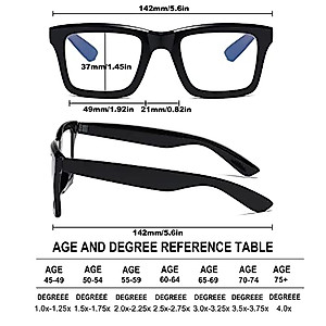 ZXYOO 4 Pack Oprah Style Reading Glasses for Women Men Blue Light Blocking Computer Square Metal Spring Readers +2.0