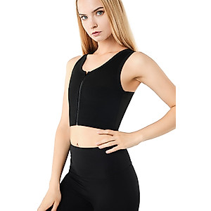 JARAZIN FTM Chest Binder for Women Transgender Binder Bra Chest Breast Binder Trans (Large, Black)