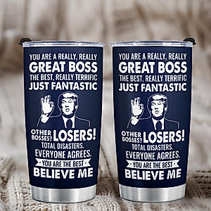 Aurahouse Funny Boss Gifts for Men Women, You’re A Great Boss 20 Oz Tumbler Cup, Boss Lady Gifts, Boss Birthday Gifts, Christmas Gifts for Boss, Boss Day Stainless Steel Tumbler