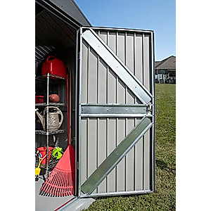 Arrow Shed Elite 12' x 12' Outdoor Lockable Gable Roof Steel Storage Shed Building, Anthracite