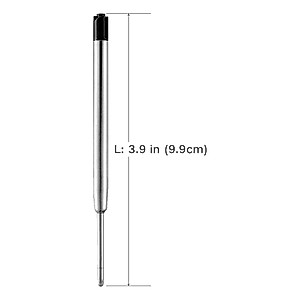 Black Ink Refills (6pcs), Replaceable Ballpoint Pen Refills, 1mm Medium Tip - Black