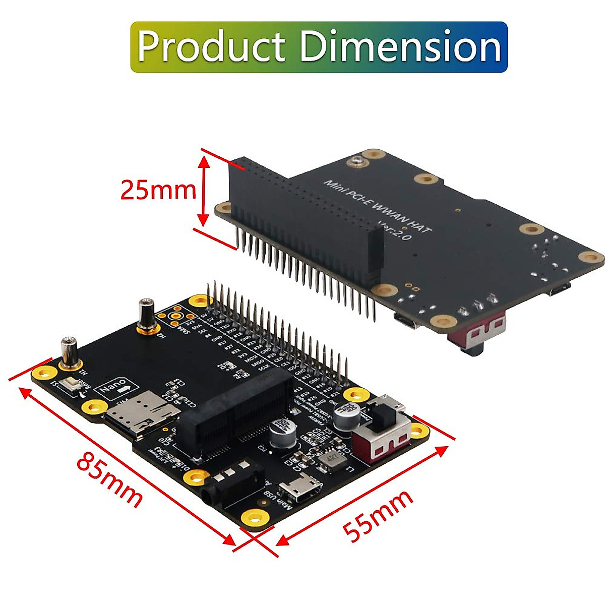 3G/4G & LTE Base HAT for Raspberry/Asus Tinker Board/Samsung ARTIK /Rock64 Media/Liber Computer Board