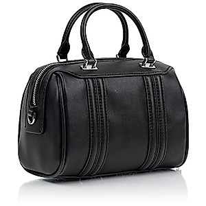 Calvin Klein Blake Top Zip Mini Satchel Crossbody, Black/Silver,One Size