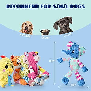 Nocciola Stuffed Crinkle Squeaky Dog Toys: 5 Pack Cute Animal Plush Dog Toys for Small Medium Size Dogs, Durable Puppy Chew Toys for Boredom and Calming Aid, Christmas Dog Toys for Small Dogs