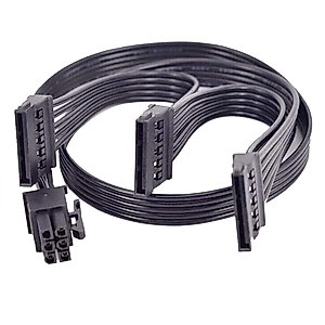 Huasheng Suda HSSDTECH SATA SSD Power Supply Electnic Cable Conductors and Conecion Filings There Replacement for EVGA 1000 GQ 80+ Gold 100W PCLE 6 Pin 1 to 3