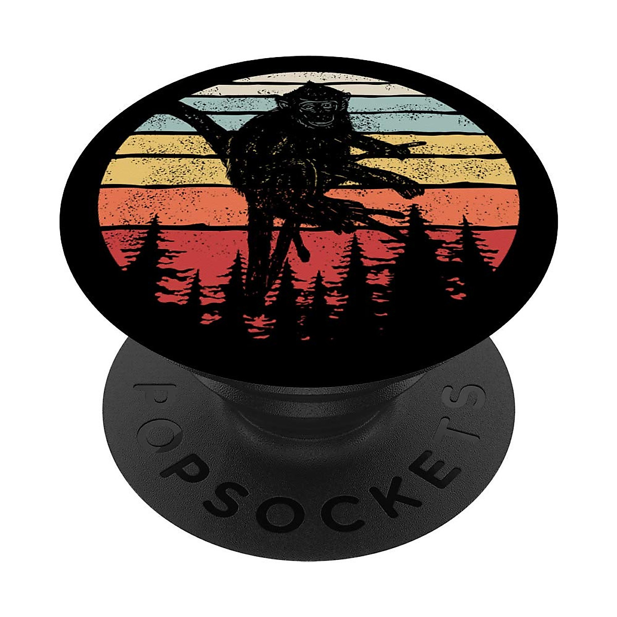 Vintage Retro Crab Eating Macaque Long Tailed Macaque PopSockets PopGrip: Swappable Grip for Phones & Tablets