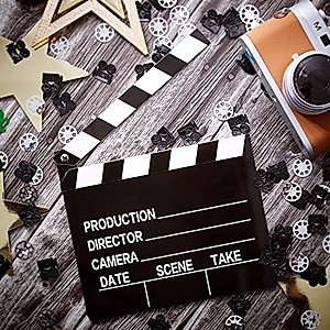 10 Pieces Movie Film Clap Board, 7 x 8 Inch Cardboard Movie Clapboard Movie Directors Clapper Writable Cut Action Scene Board for Movies Films Photo Props(White)
