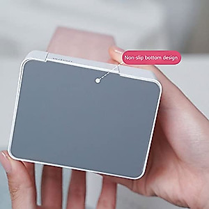 Walbest Automatic Cotton Pad Dispenser Auto Rectangular Cosmetic Cotton Pad Organizer Press Out Cotton Square Holder Vanity Makeup Box White