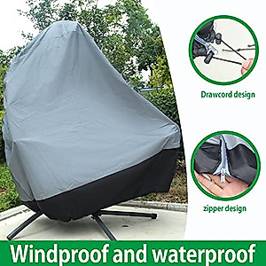 73" Waterproof Patio Hammock Lounge Chair Outdoor Hanging Recliner Casual Adult Backyard Garden Deck Umbrella Freestanding Floating Bed Furniture Casual Swing Chair Cover