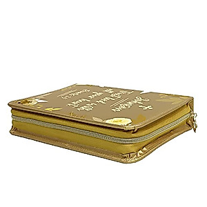 10x7 Inch Personalized Bible Cover – Create Your Own Design, Custom Bible Cover and Carrying Case with Handle – Leatherette Book Covers and Bible Case for Women - Gold (Design 2)