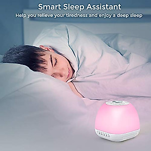 TOZO NL1 White Noise Machine with 32 Hi-fi Soothing Sounds, Adjustable Night Light, Timer & Memory Function, Built-in Rechargeable Battery or Adapter Charging, Sound Machine for Sleeping, Study & Work