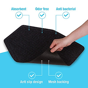 Urinal Mats (8 Pack) - Bathroom Urinal Mat for Floor - Dark Gray Commercial Splash Mats for Men's Restroom
