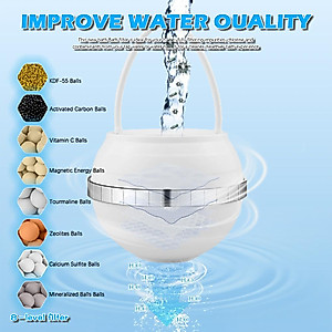8-Level Filter Bath Ball Filter Replacement for Tub, Bathtub Water Filter, Hanging Shower Filter Removes Pollutants, Improve Water Quality to Reduces Dry Itchy Skin, Dandruff and Purifies Bath Water