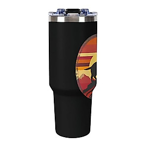 Dachshund Vintage 40 Oz Tumbler Insulated Stainless Steel Water Bottle Travel Mug Car Cup with Handle And Straw