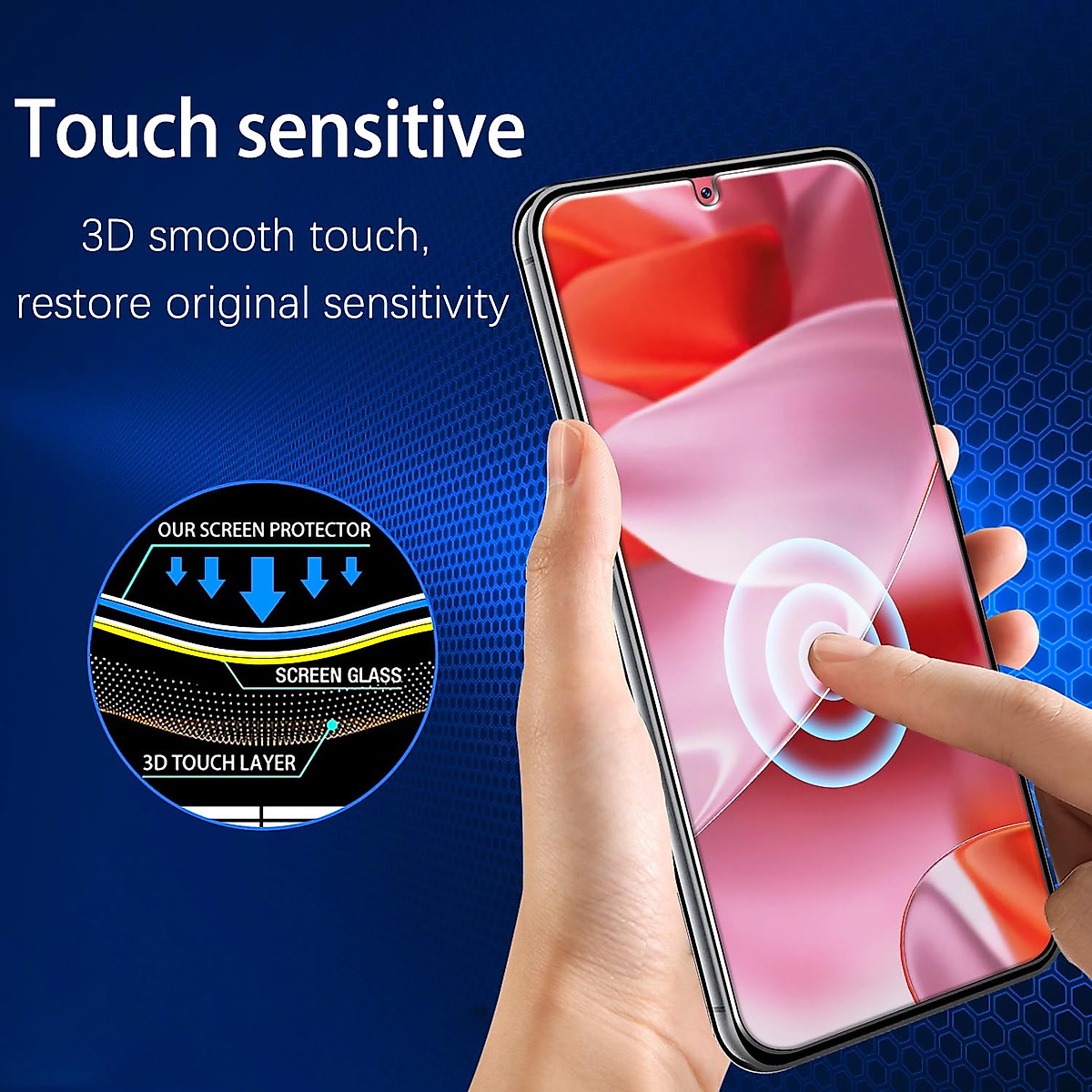 MAYtobe [2 Pack Designed for Samsung Galaxy S23 5G Screen Protector Tempered Glass, Supports Ultrasonic Fingerprint Scanner, Bubble Free, Case Friendly, Easy to Install