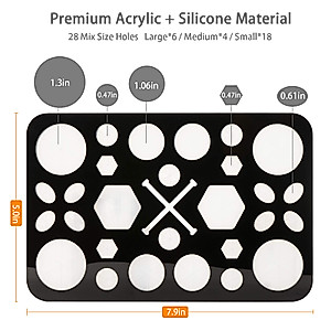 Luckyiren Acrylic Makeup Brushes Drying Rack, Brushes Dryer, Collapsible Holder Stand Tree Tray Support Display for Makeup Artist Nail Brushes Paintbrushes Makeup Lovers, 28 Slot, Black, Unisex