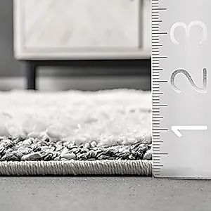 nuLOOM Prissy Abstract Trellis Textured Shaggy Tassel Area Rug, 5' 3" x 7' 6", Grey