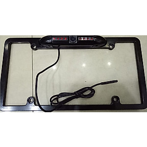 Metal frame US license plate with Camera, Night vision,flexible angle and easy to fix