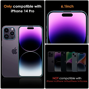 YMHML [3+3] 3 Pack iPhone 14 Pro Screen Protector with 3 Pack Camera Lens Protector, Upgrade Tempered Glass Full Screen Protector for iPhone 14 Pro (6.1 Inch), HD Bubble Free Easy Installation