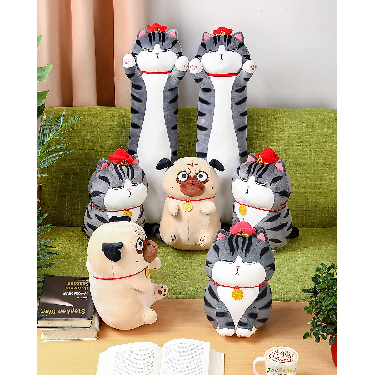 Joy Peach Plushies，Cat Plush Toys,30 in Super Soft Cat Pillow,Cat Plush Pillow for All Ages，Relieves Loneliness and Fatigue