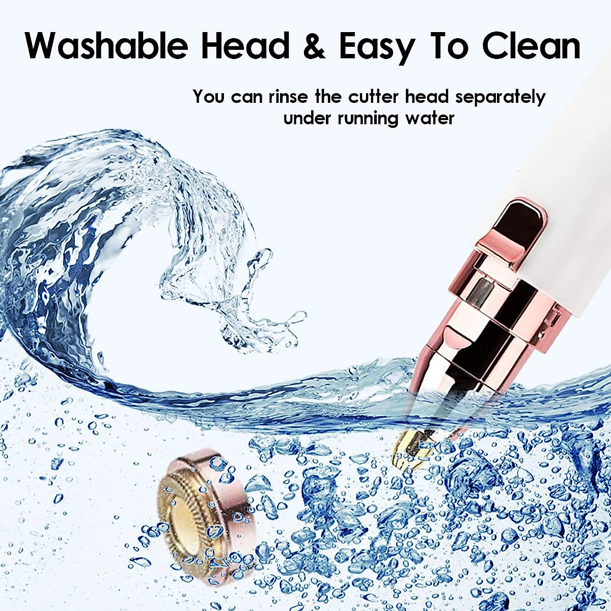 kuzuwill Facial Hair Remover for Women, Rechargeable Eyebrow Razor & Painless Hair Remover, Eyebrow Lips Body Facial Hair Removal for Women with Built-in LED Light, Extra 4 Eyebrow Tweezers