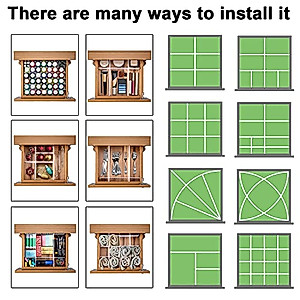 DUTWROY 12Pcs Adjustable Drawer Dividers 0.1Inch Thickness DIY Grid Dividers 40x5cm Plastic Organizer Separator for Socks Underwear Makeup Cosmetic Clothes