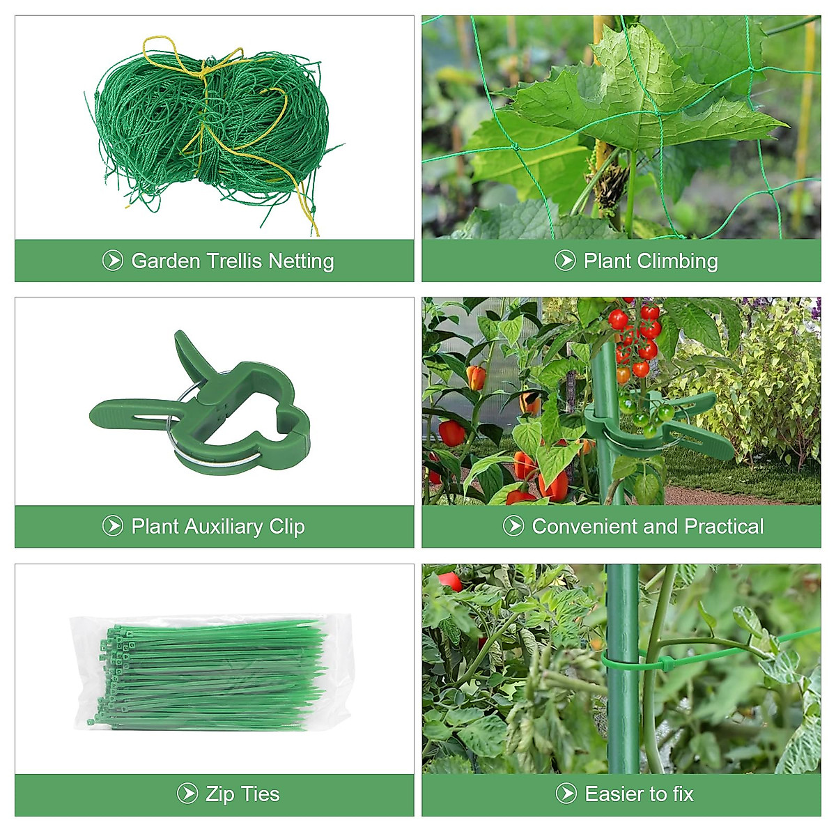 2 PCS Cucumber Trellis for Climbing Plants Outdoor, Garden Trellis for Raised Bed Garden,Vegetable Grow Supports with Climbing Net for Tomato Bean Squash, Grape Zucchini (2PCS)