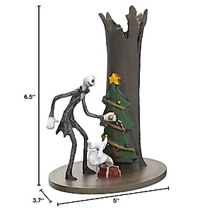 Department 56 Disney The Nightmare Before Christmas Village Accessories Jack Skellington Discovers Christmas Town Lit Figurine, 6.5 Inch, Multicolor