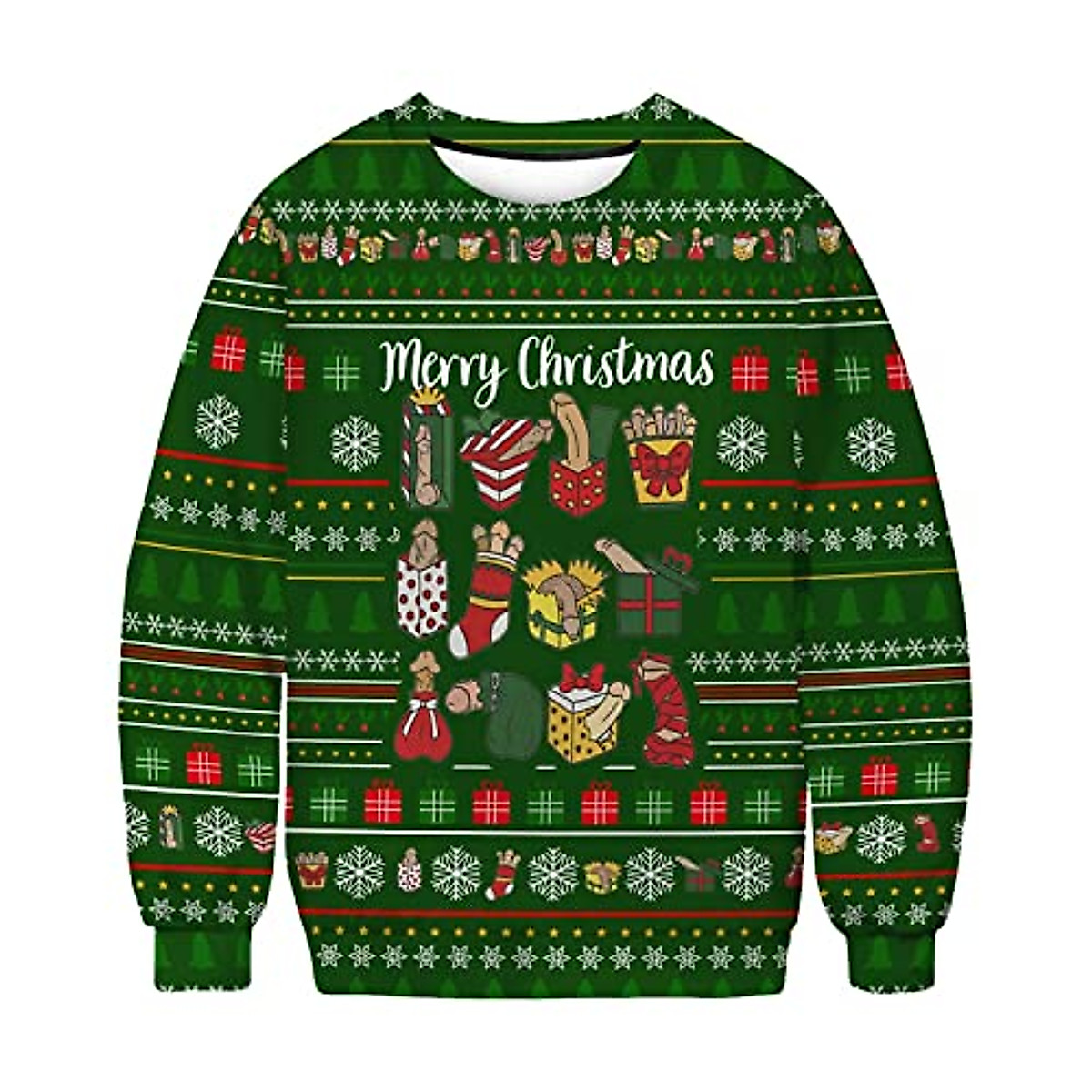 Holiday Sweatshirts For Adults Ugly Christmas Jumper Sweater 3D Digital Print Crewneck Sweatshirt Printed Pullover