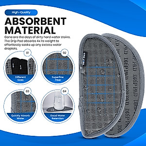 THE DRiP PAD - Refrigerator Drip Catcher for Water Tray, Protects Ice and Water Dispenser Pan From Spills, Mineral Build-Up and Water Splatter (2 pack, Grey) (Semi-Circular)