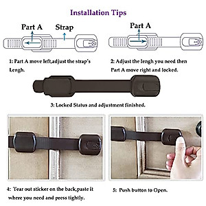 Child Safety Cabinet Locks for Baby Proof,Child Proof Safety Locks for Cabinets,Drawers,Cupboard,Oven,Fridge(Brown Cabinet Locks-8Packs)