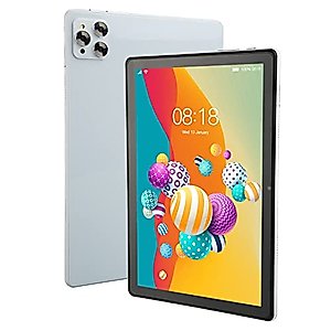 PUSOKEI 10 Inch Tablet PC for Android 11,1920x1200 IPS HD Display,6GB 128GB Storage,MT6711 10 Core CPU,Front 8MP Rear 20MP Camera,2.4G/5G Dual Band,8800mAh,BT5.0,GPS(White)