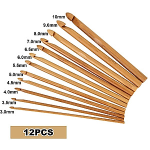 Wood Yarn Bowl with Bamboo Crochets Kit, 5.9 x 3.15 inch (Dia*H) Knitting Bowl, Knitting Yarn Bowl, Yarn Storage Bowl for Knitting, Holding and Storing Yarn Ball or Gifts for Mother's Day by Acrux7