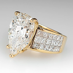 925 Sterling Silver Ladies Classic Elegant Pear Shape Diamond Ring 18K Rose Gold Plated Square Cut AAA Cubic Zirconia Ring Ladies 925 Engagement Wedding Ring Sizes 6-10 604 (8)