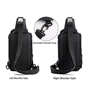 Shoulder Backpack Sling Chest Crossbody Bag Cover Pack Messenger Daypack Rucksack Bicycle Sport With USB Charging Port (Black)