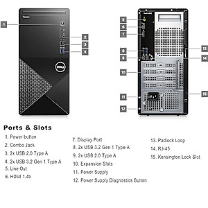 Dell Vostro 3000 Series 3910 Business Desktop | Intel Core i7-12700 | 32GB RAM | 1TB SSD | HDMI | DP | Wired Keyboard&Mouse | Wi-Fi 6 | Windows 11 Pro