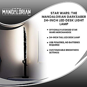 Robe Factory Star Wars The Mandalorian Darksaber 24-Inch LED Desk Light Lamp