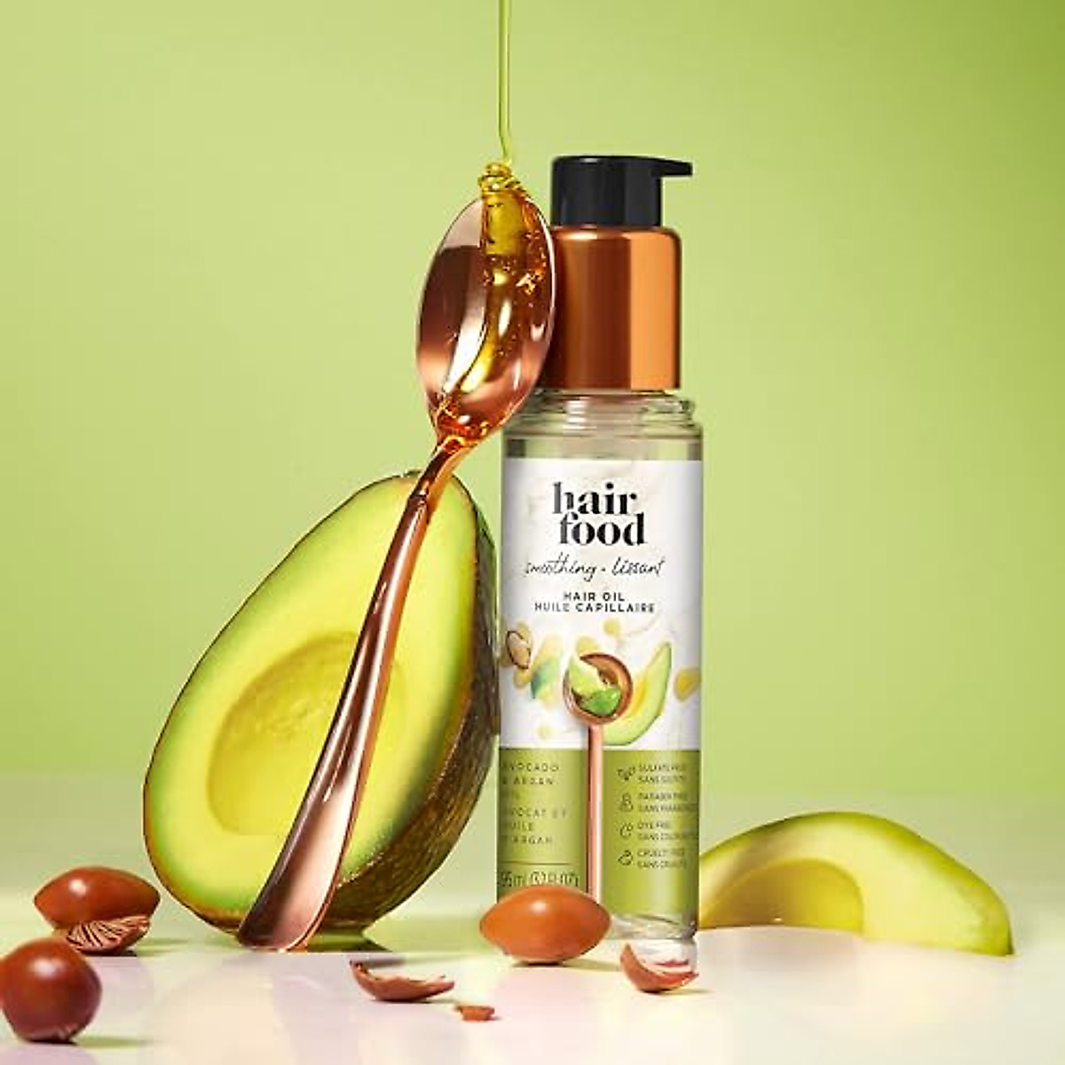 Hair Food Sulfate Free Dye Free Smoothing Treatment Argan and Avocado, Hair Oil, 3.2 Fl Oz