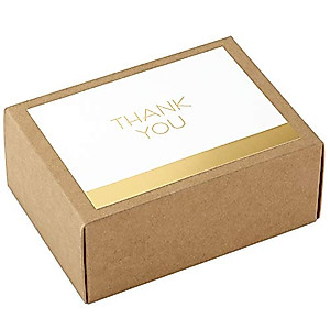 Hallmark Thank You Cards, Gold and White Bulk (40 Thank You Notes with Envelopes for Graduation, Business, Weddings, All Occasion)