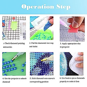 Stained Glass Angel Resin DIY 5D Diamond Painting Kits, Round Crystal Rhinestone Crystal Craft Diamond Dots Abstract Scenery Diamond Art Gem Dots Craft Home Wall Decor 30x40CM-D-Angel