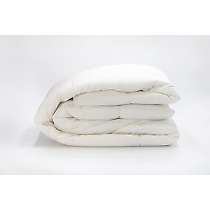OrganicTextiles Natural Wool Mattress Pad with Cotton Cover, Twin Size, Skin Sensitive, All-Seasons Use, Helps Wick Away Moisture, Machine Washable